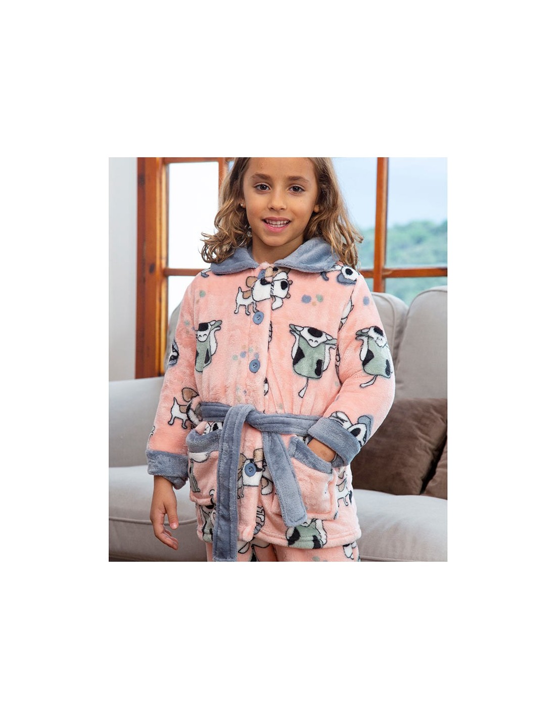 Bata para bebé Perrito rosa de Mushlher