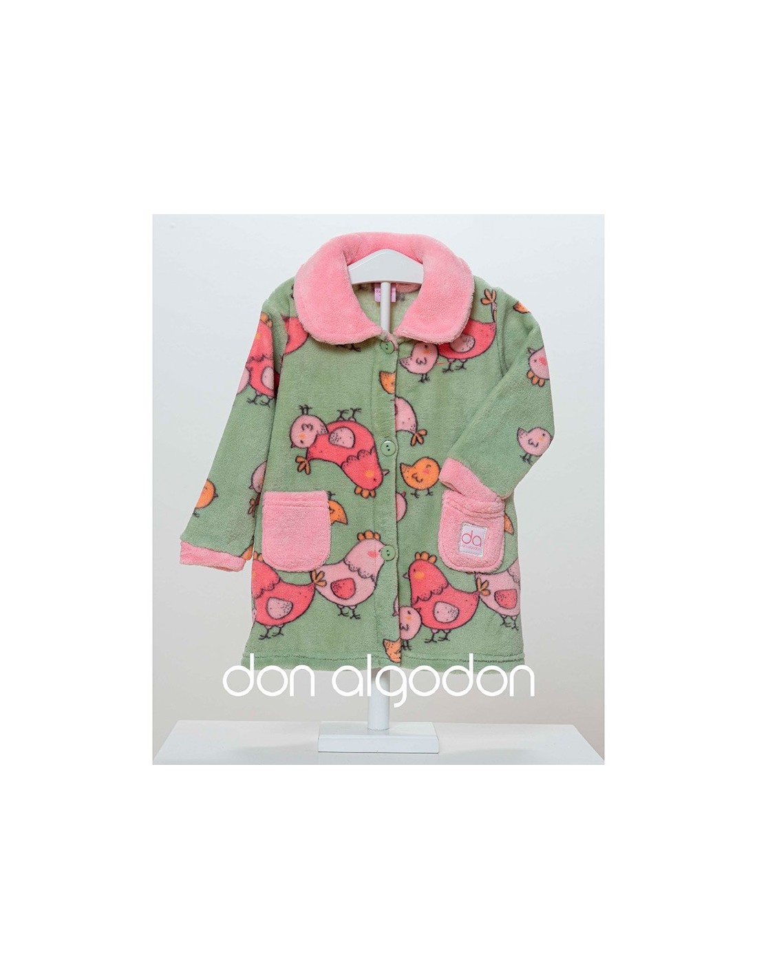 Bata de bebé Pollitos rosas de Don Algodón